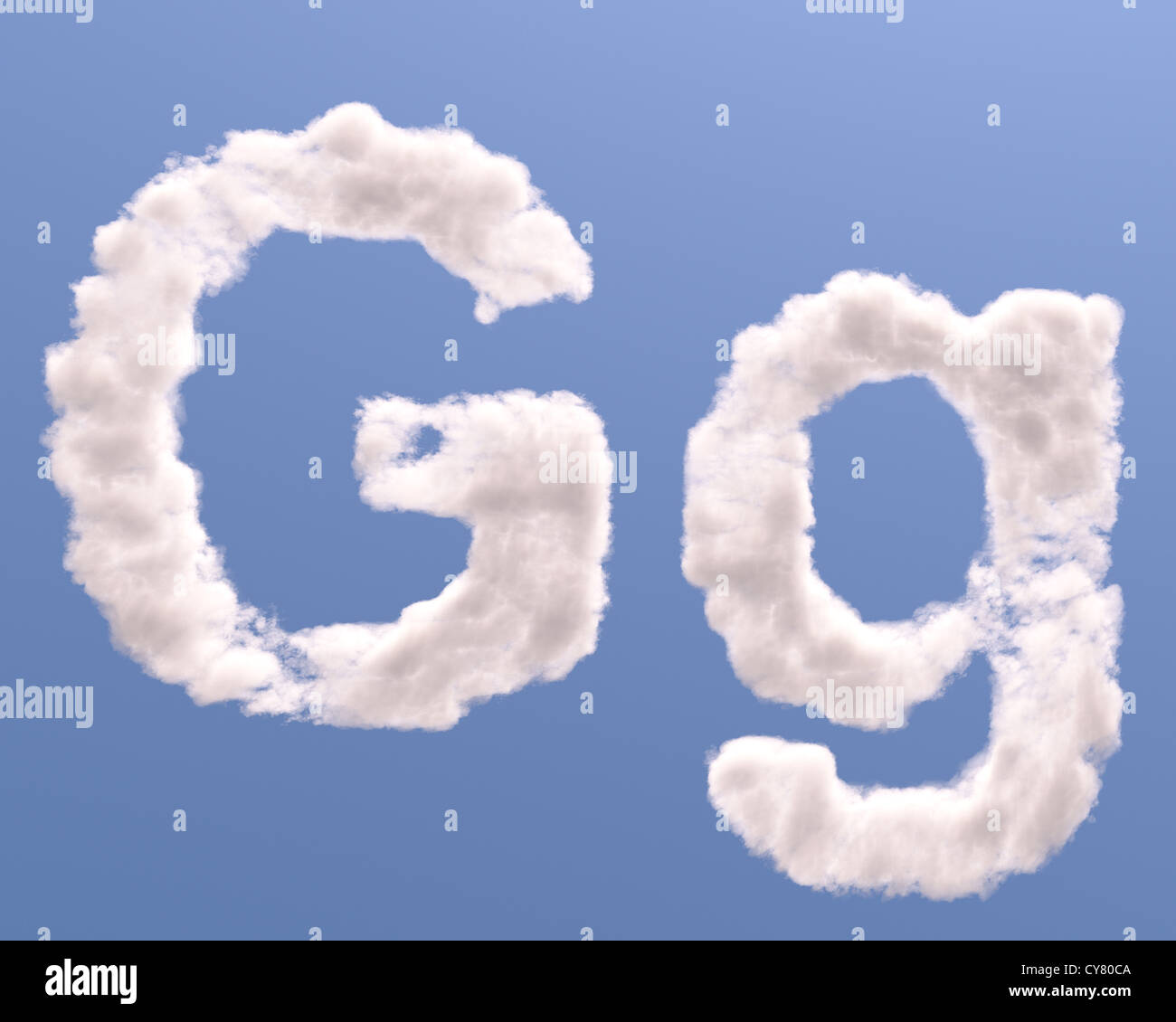 Letter G cloud shape, isolated on white background Stock Photo - Alamy