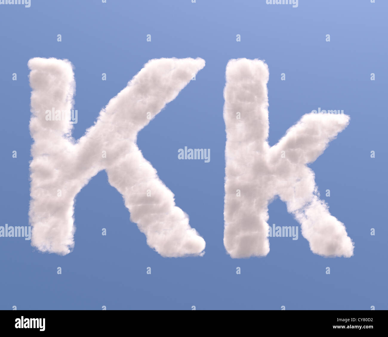 Letter K cloud shape, isolated on white background Stock Photo - Alamy
