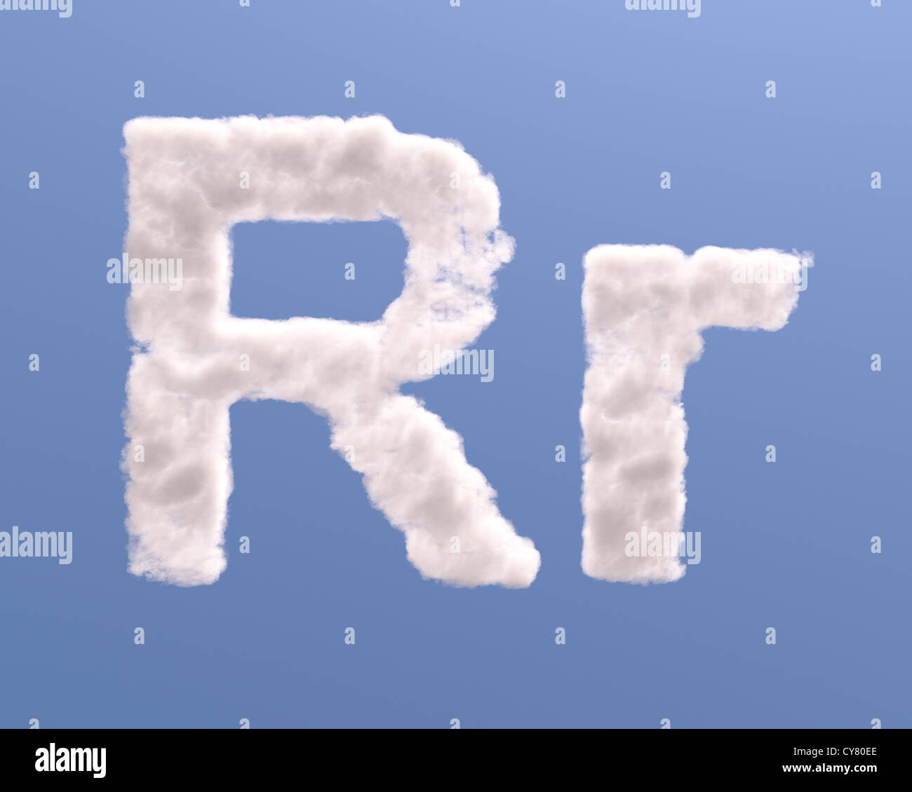 Letter R cloud shape, isolated on white background Stock Photo - Alamy