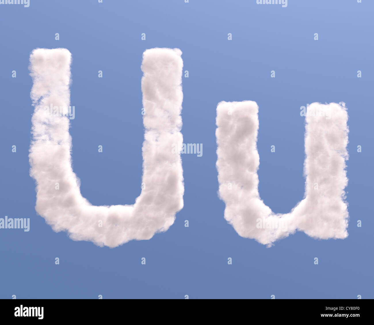Letter U cloud shape, isolated on white background Stock Photo - Alamy