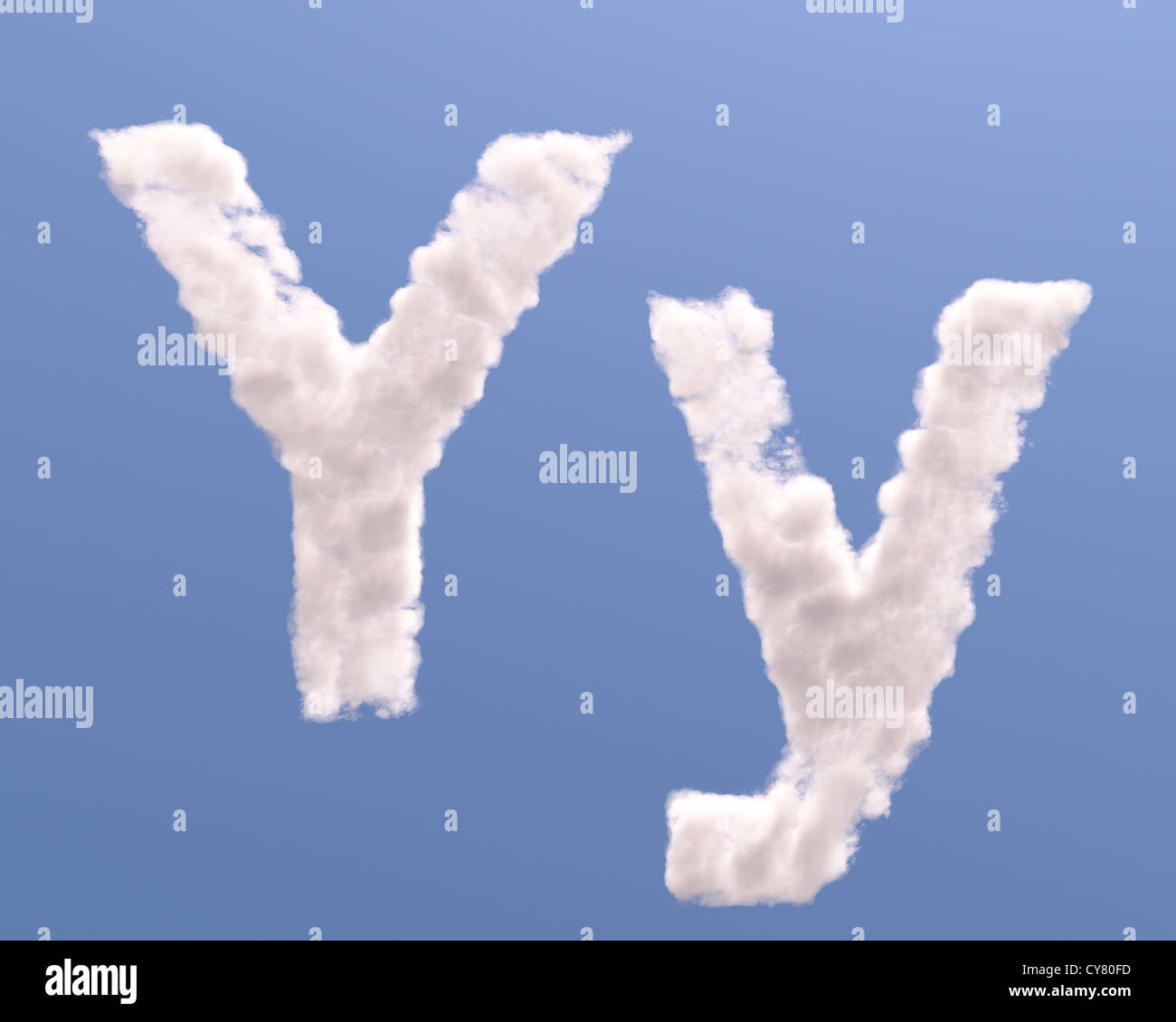 Letter Y cloud shape, isolated on white background Stock Photo - Alamy