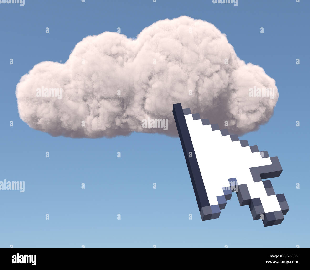 Cloud with arrow cursor, cloud computing concept Stock Photo - Alamy