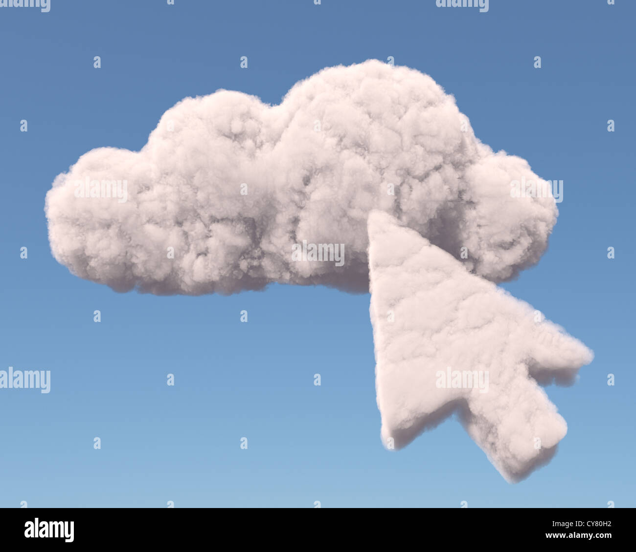 Cloud with arrow cursor, cloud computing concept Stock Photo - Alamy