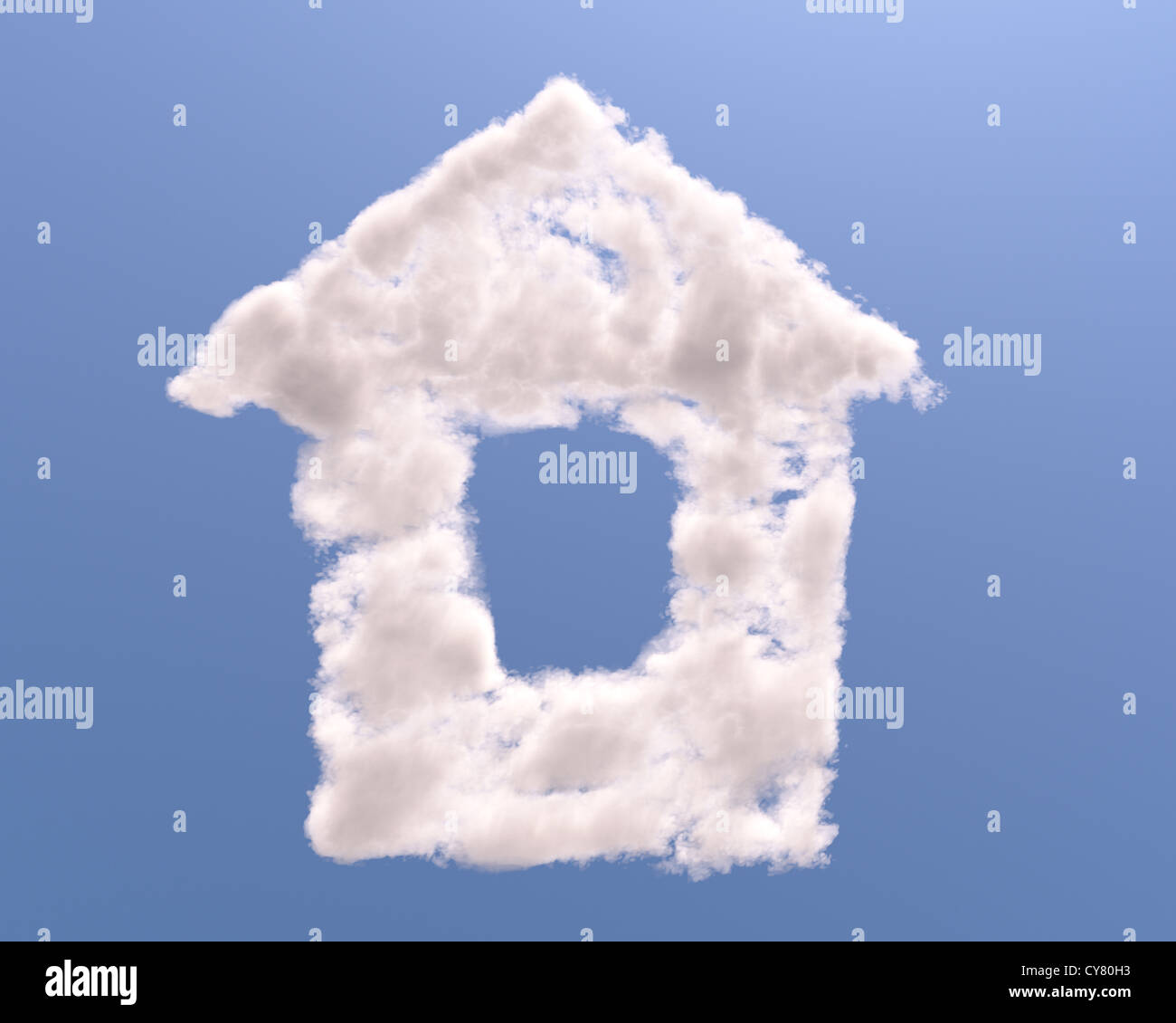 House shape clouds, isolated on white background Stock Photo - Alamy
