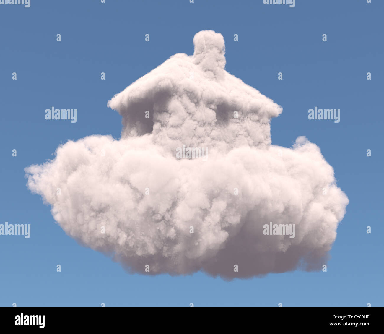 House shape clouds, isolated on white background Stock Photo - Alamy
