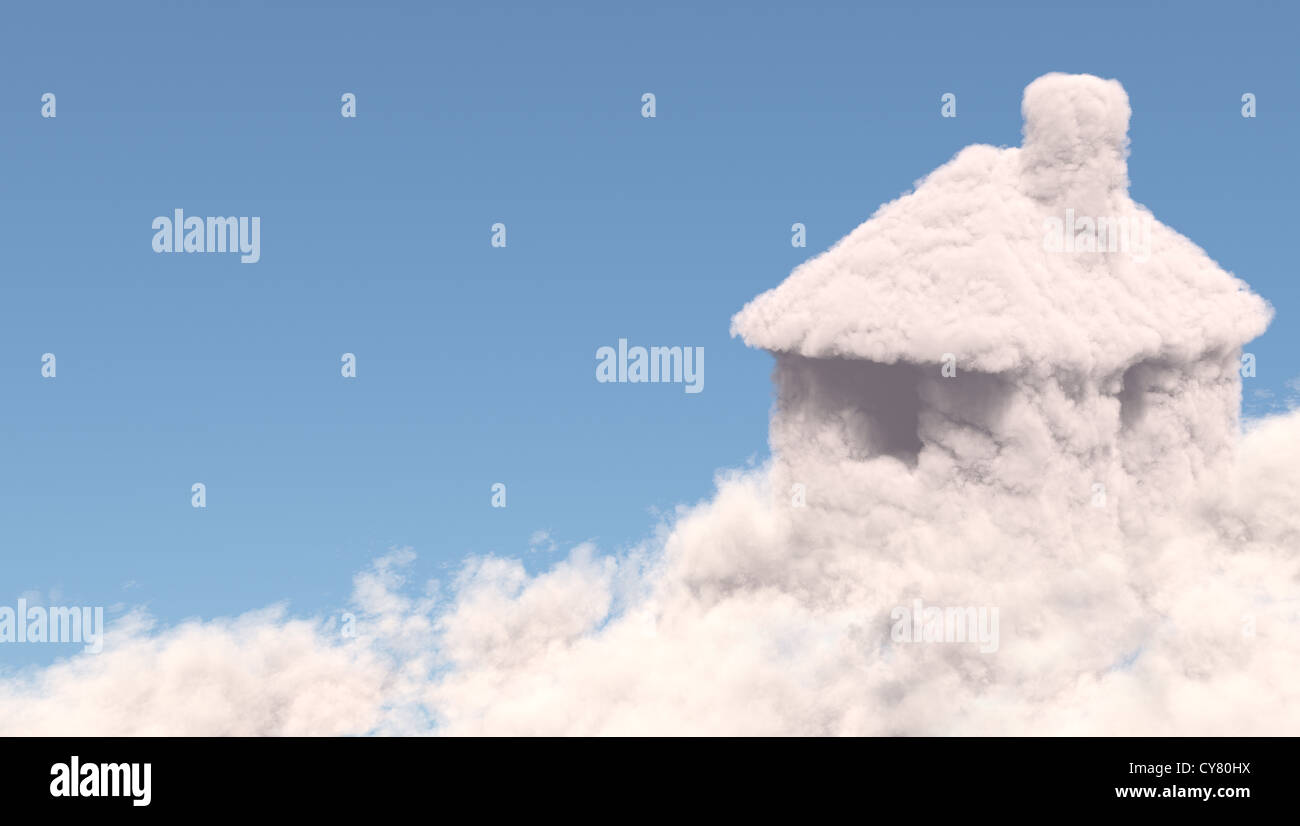House shape clouds, isolated on white background Stock Photo - Alamy