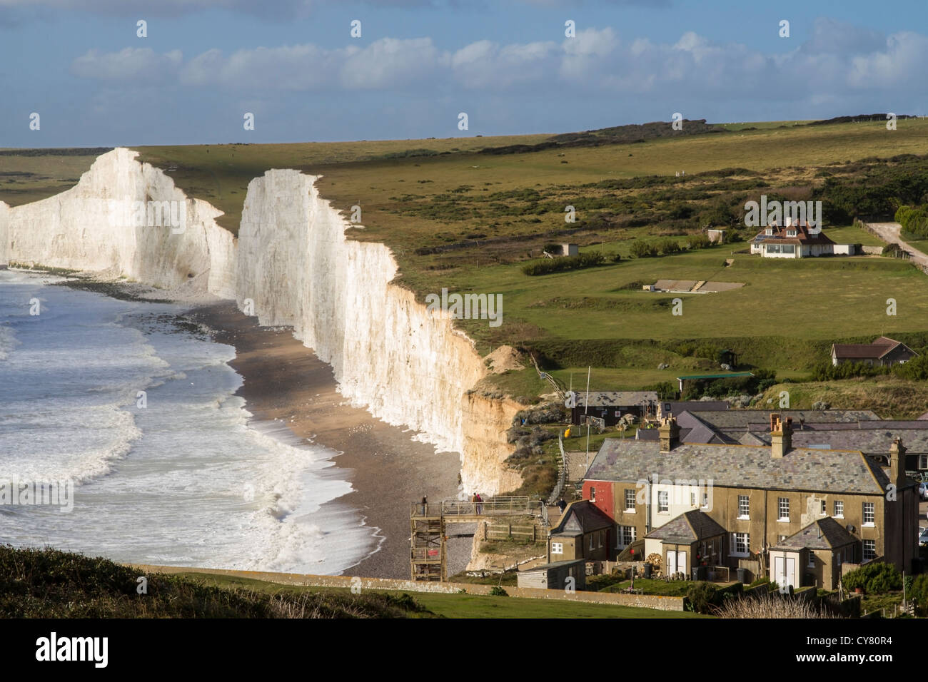 England Sussex Birling gap & Seven Sisters cliffs Stock Photo - Alamy