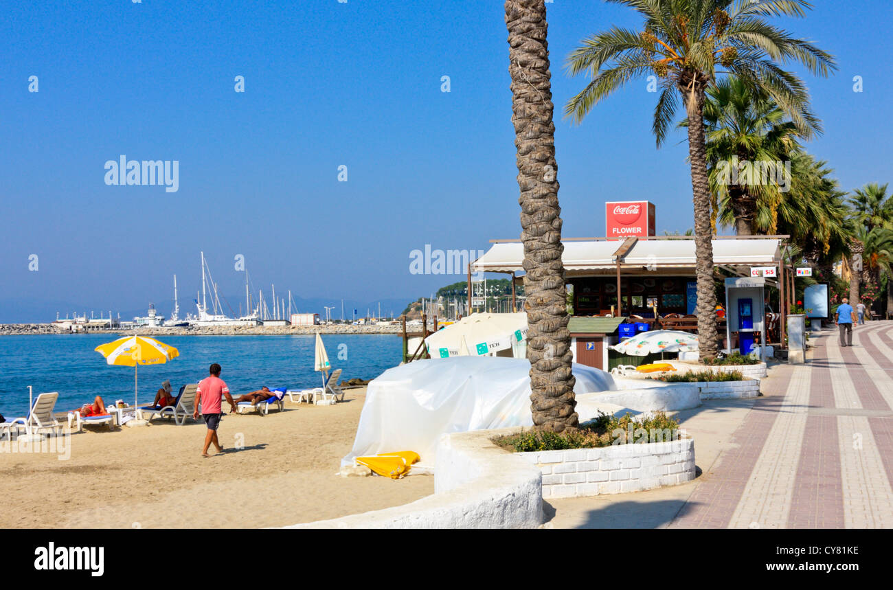 Beach Front and Corniche at Kusadasi, Aegean Coast, Turkey Stock Photo ...