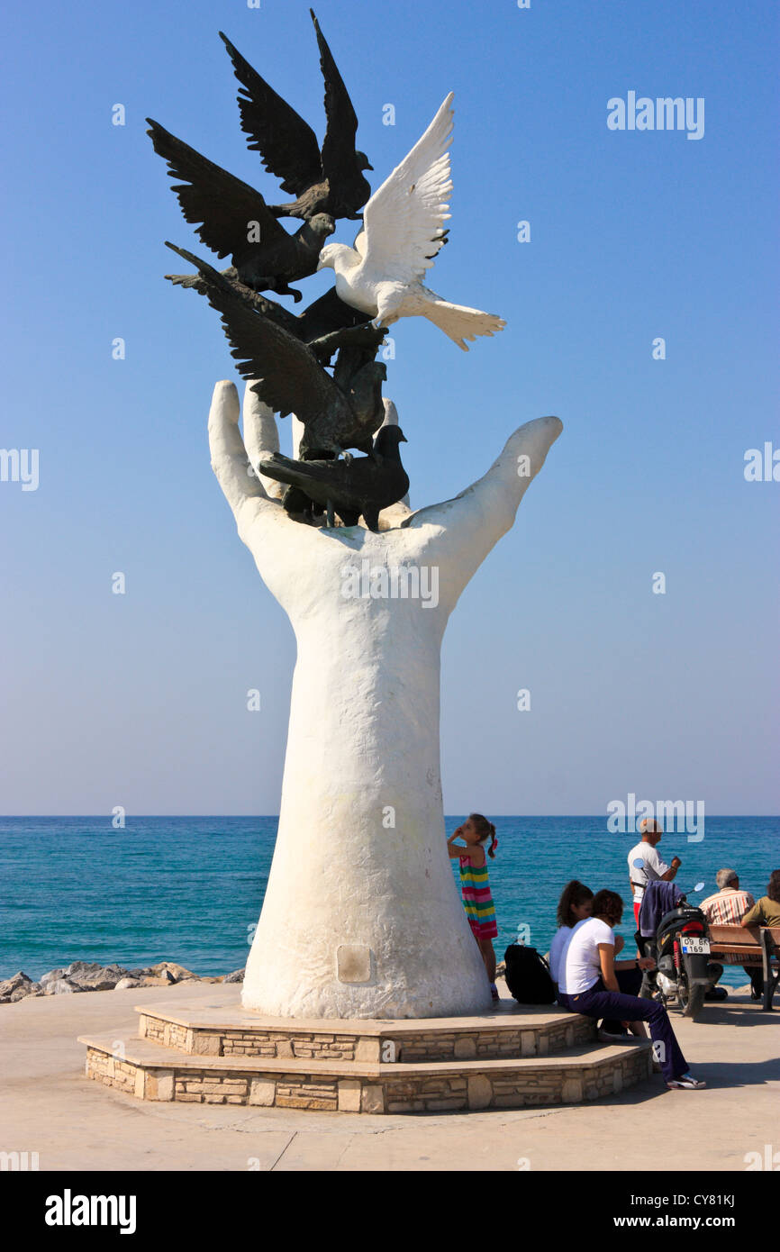 "Hand Of Peace" Monument in Kusadasi, Aegean Coast, Turkey Stock Photo ...