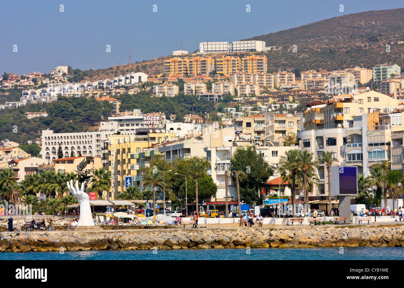 Turkey kusadasi hand peace sculpture hi-res stock photography and ...