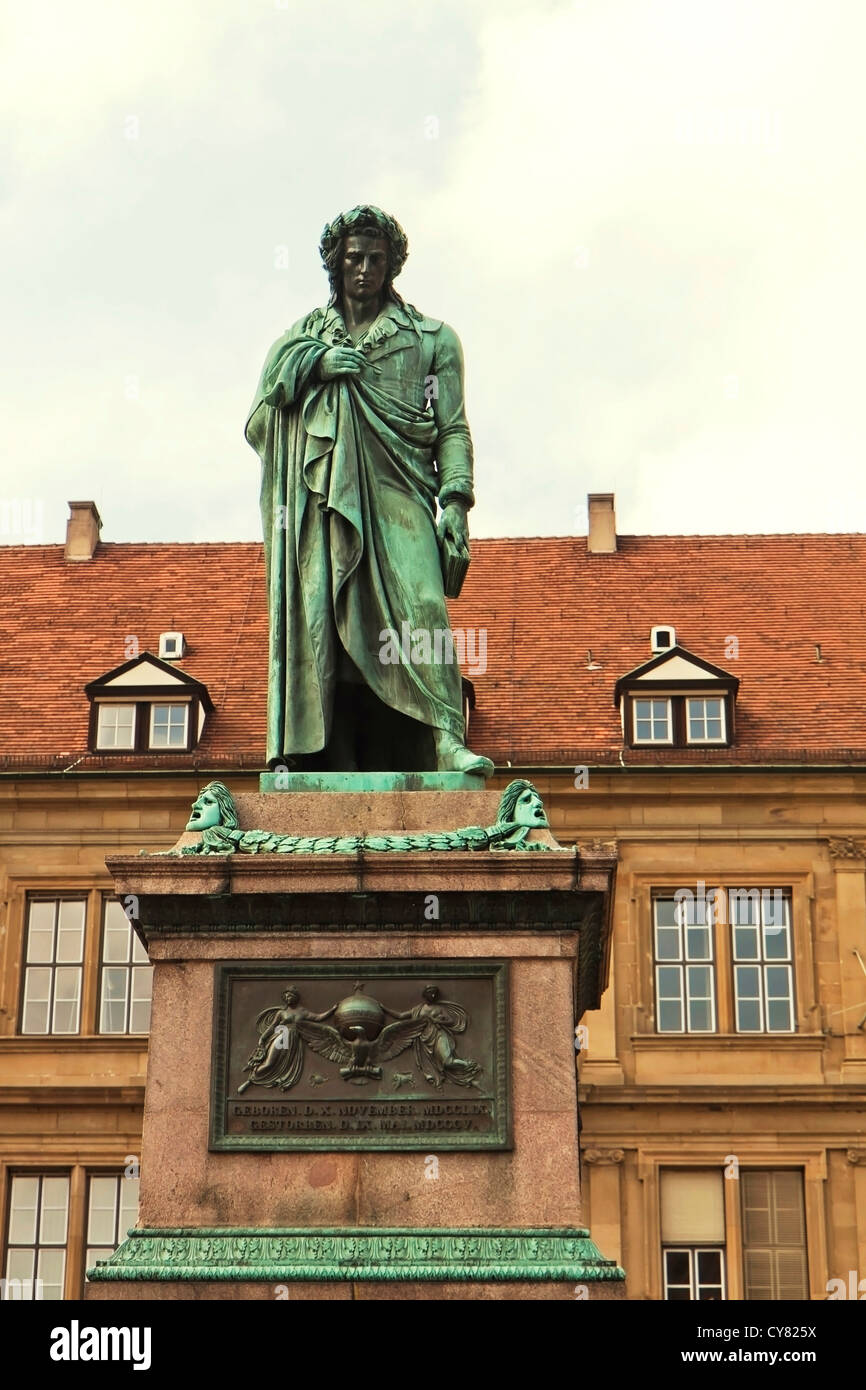 Stuttgart, Germany: statue of Friedrich Schiller Stock Photo - Alamy