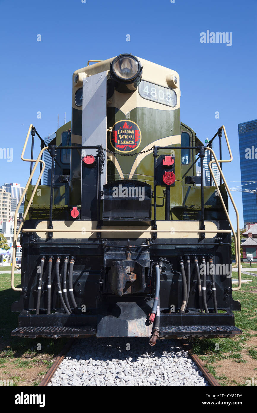 Vintage Canadian diesel locomotive on display in Toronto, Canada Stock ...