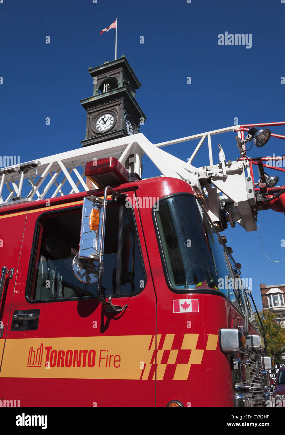 Toronto fire truck outside fire station. Toronto, Ontario, Canada Stock ...