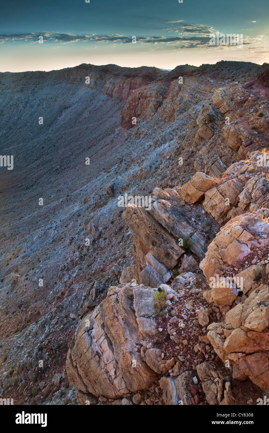 Rocks on the crater rim at Meteor Crater, also known as Barrenger ...