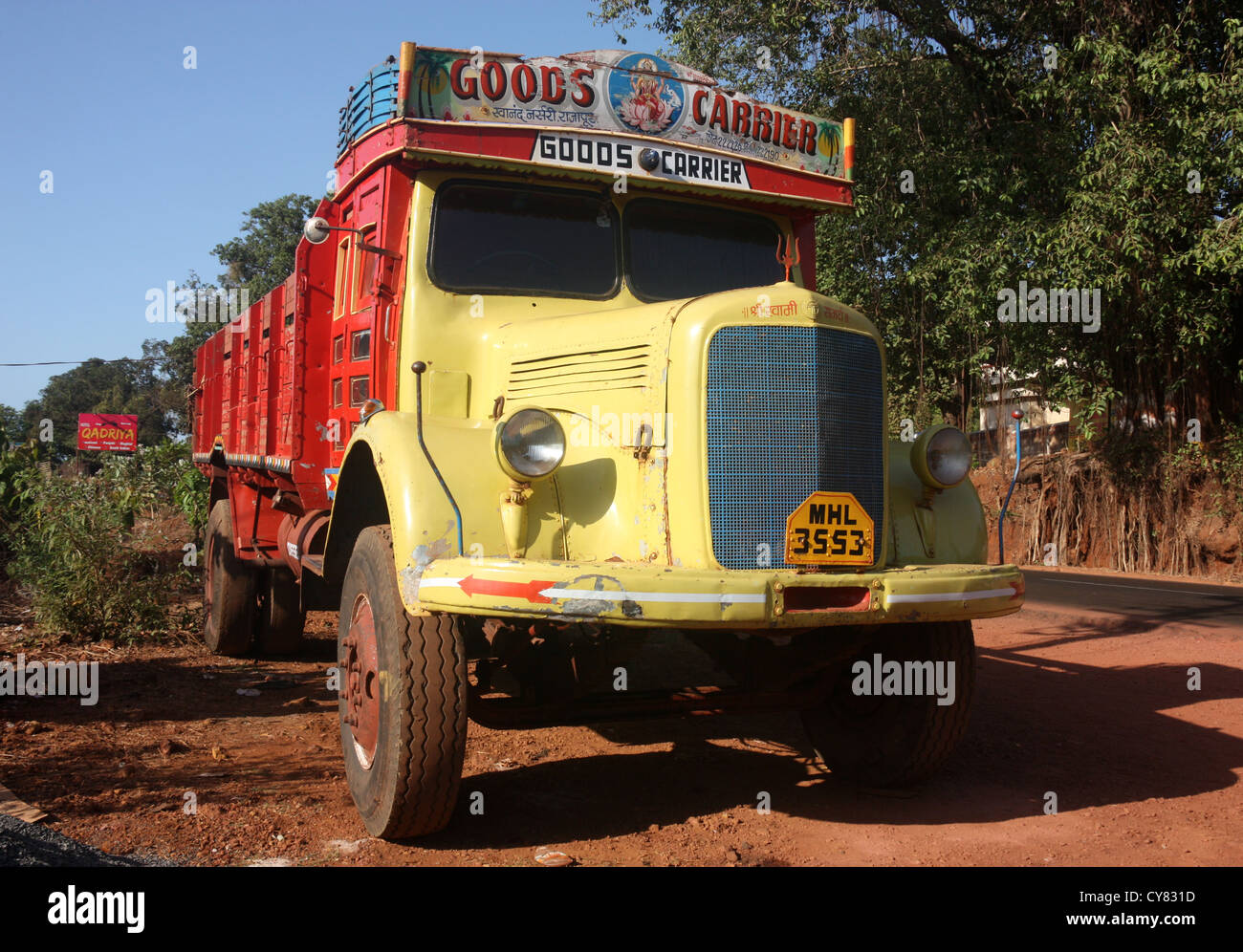 Vintage Indian Tata truck on Maharashtra rural highway Stock Photo ...