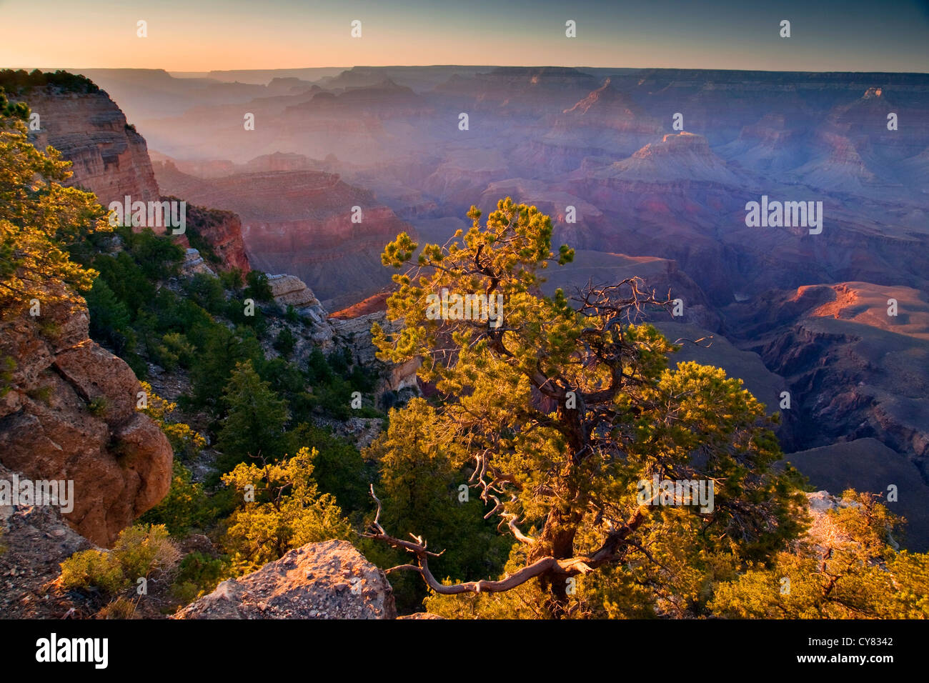 Sunset at Yavapai Point, South Rim, Grand Canyon National Park, Arizona ...