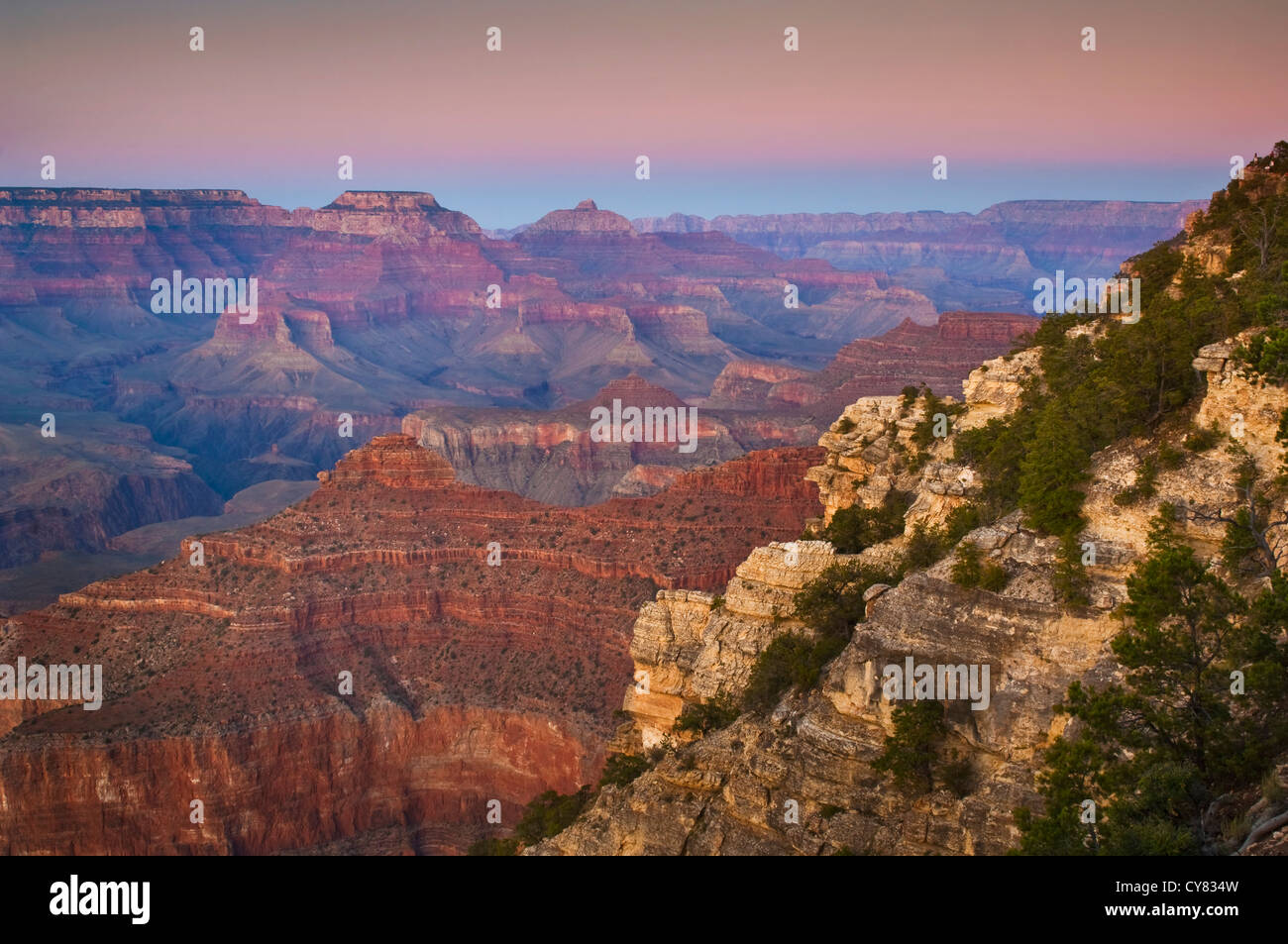 Sunset at Yavapai Point, South Rim, Grand Canyon National Park, Arizona ...