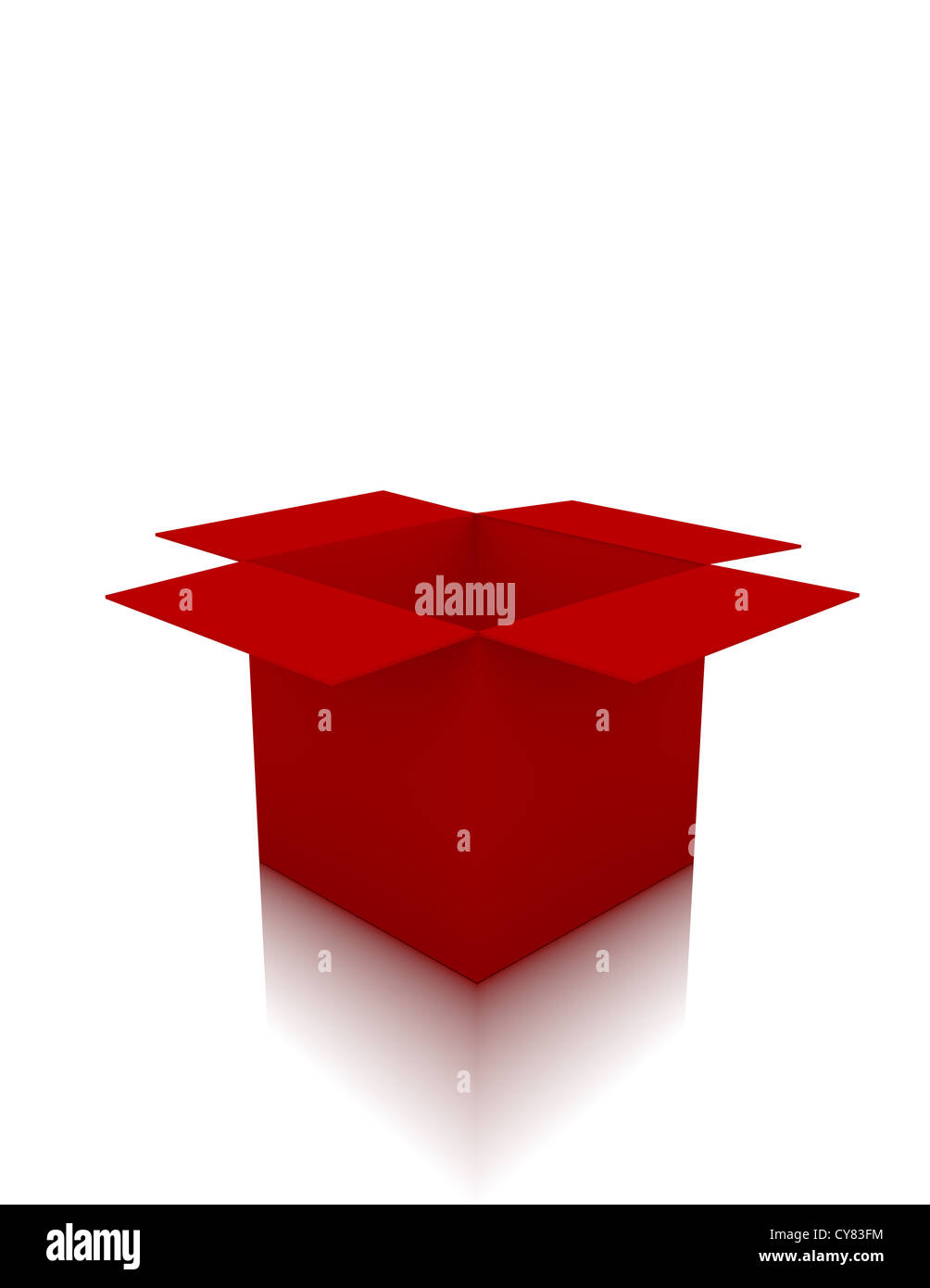 3d Render of an Empty Red Box on White Stock Photo - Alamy
