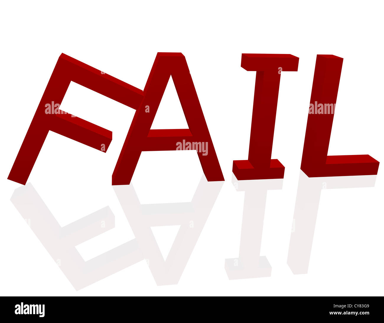 3d Render of the Word Fail Stock Photo - Alamy
