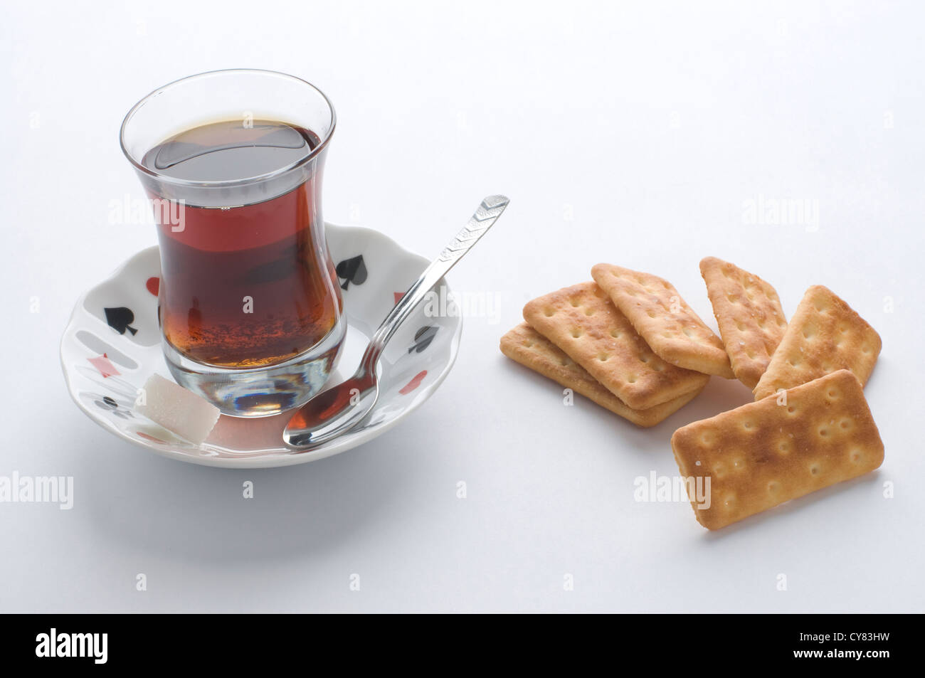 Turkish tea with salty cookies Stock Photo - Alamy