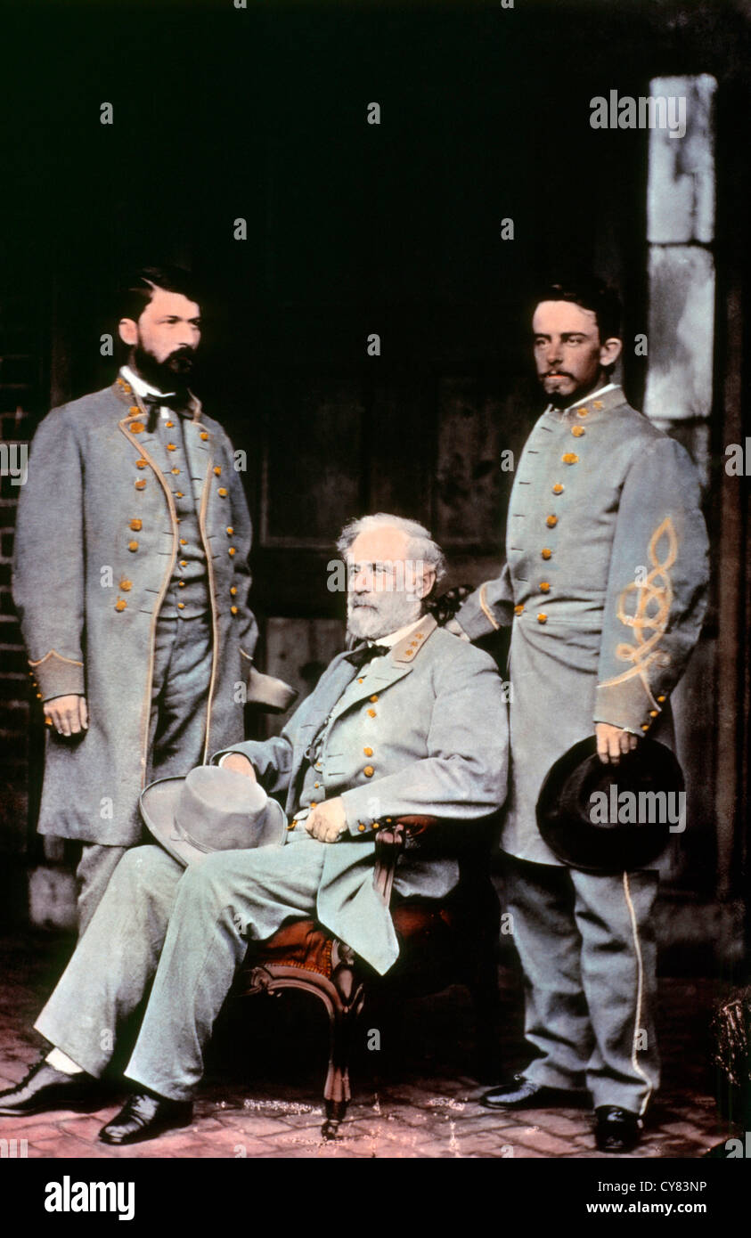 Generals Curtis Lee, Robert E. Lee and Lieutenant Colonel Walter Taylor ...
