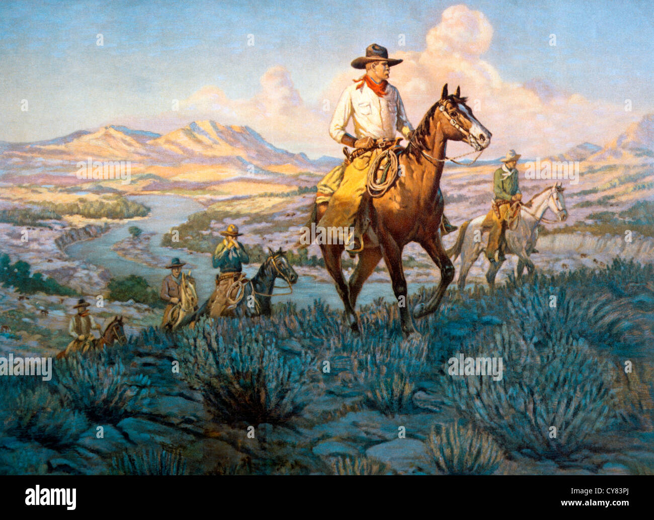 Cowboys In The Mountain Art
