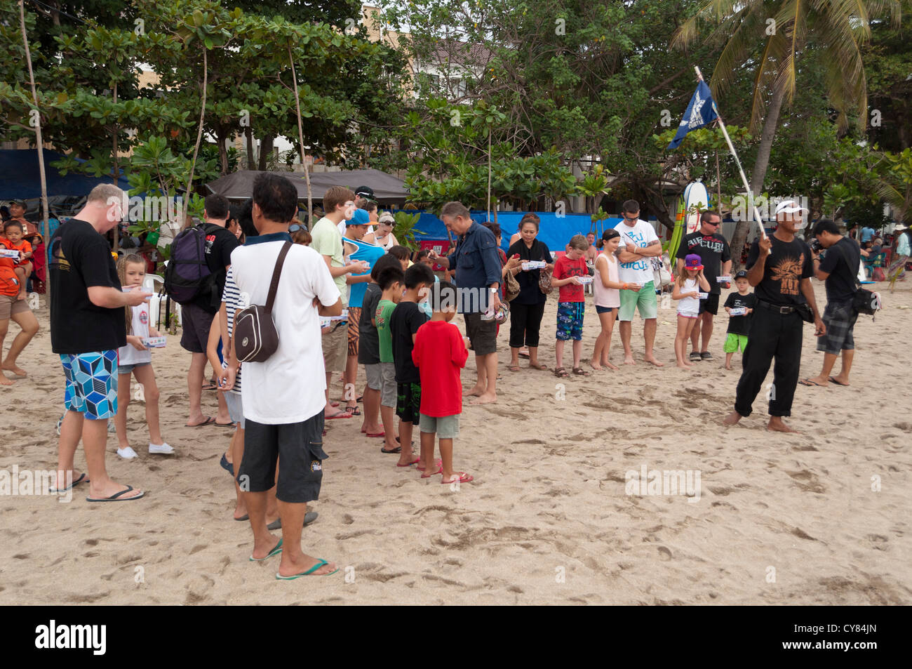 The Bali Sea Turtle Society (BSTS) releases Olive ridley hatchlings on ...