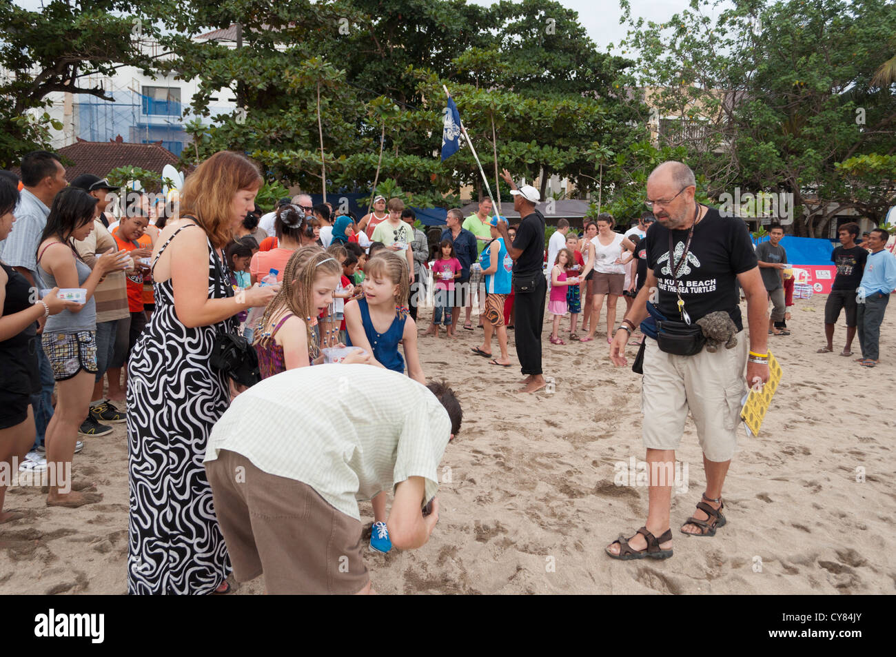 The Bali Sea Turtle Society (BSTS) releases Olive ridley hatchlings on ...