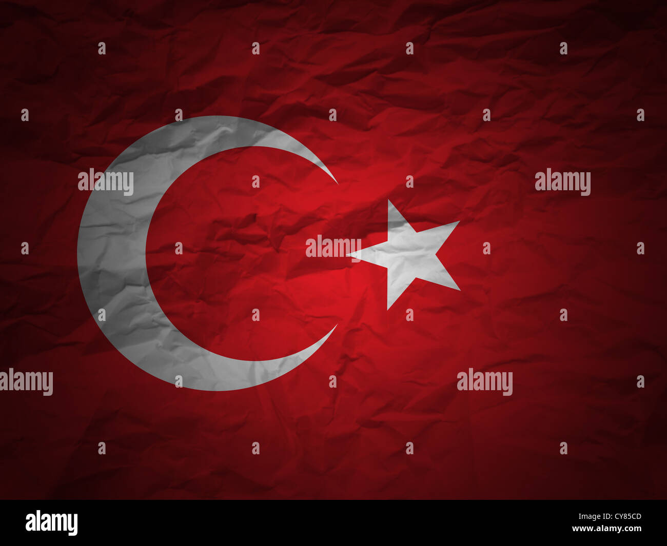 Turkey flag on a grunge paper background Stock Photo - Alamy