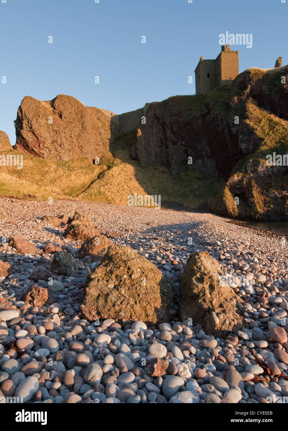 Dunnottar Castle perched high on cliffs of promontory. Stonehaven ...