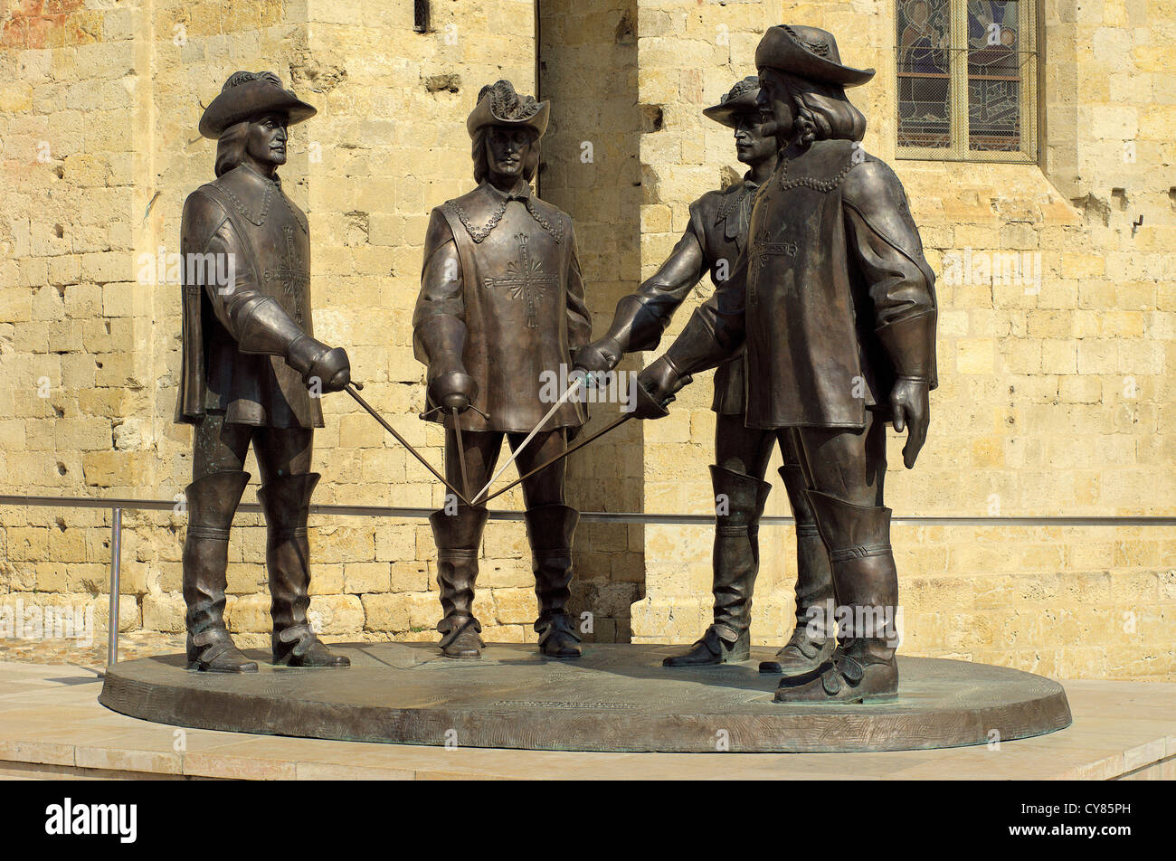 Four musketeers monument Condom Gers France Stock Photo - Alamy
