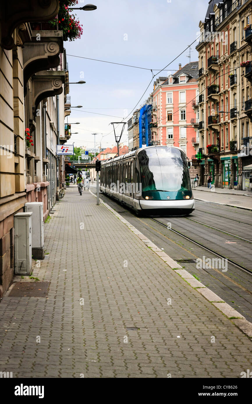 Modern trams in the city of Strasbourg in France Stock Photo - Alamy