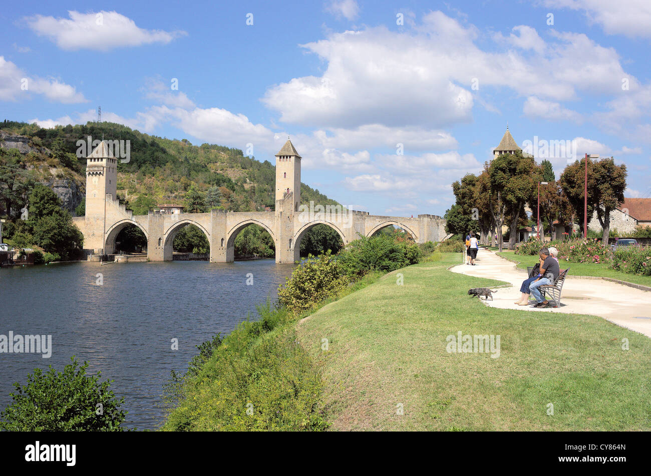 Gothic Pont Valentre on the River Lot Cahors Valentre Bridge Stock ...