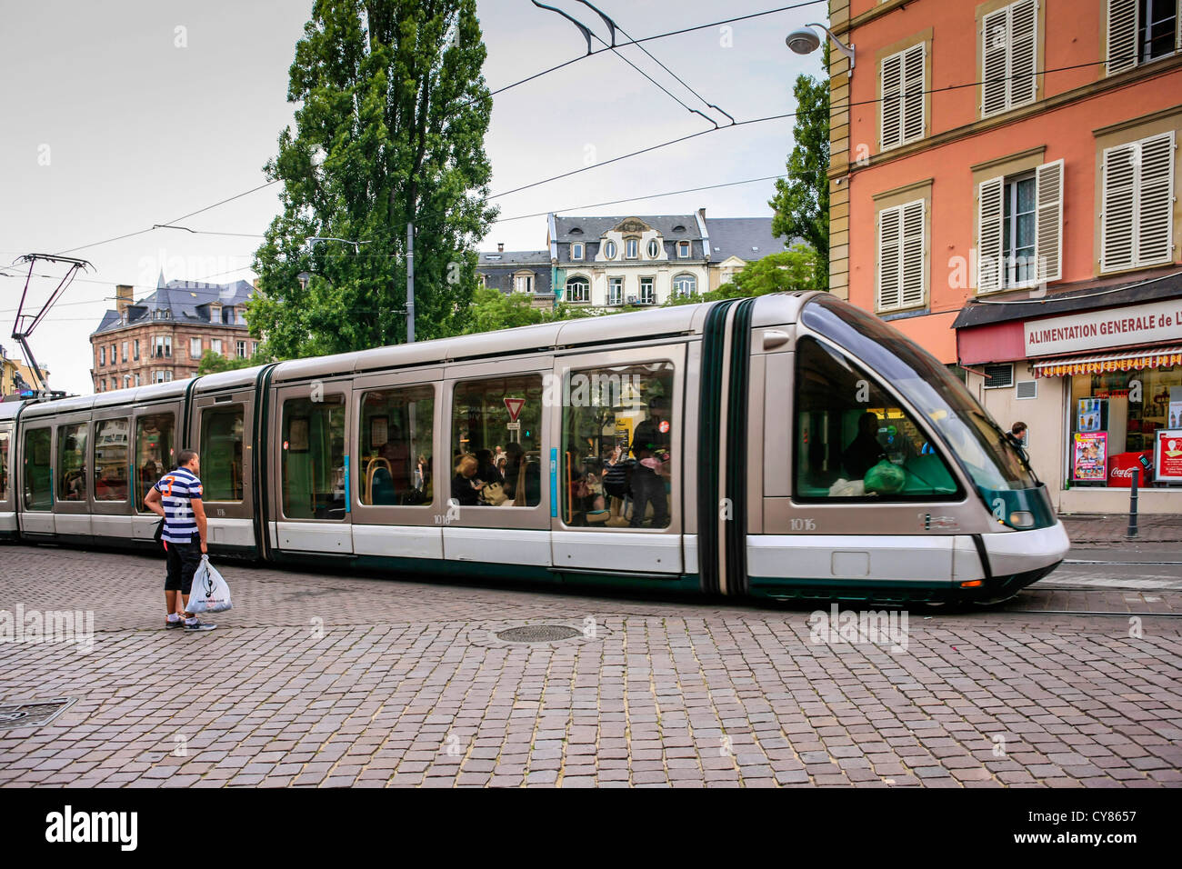 Modern trams in the city of Strasbourg in France Stock Photo - Alamy