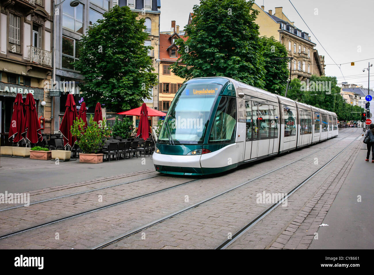 Modern trams in the city of Strasbourg in France Stock Photo - Alamy