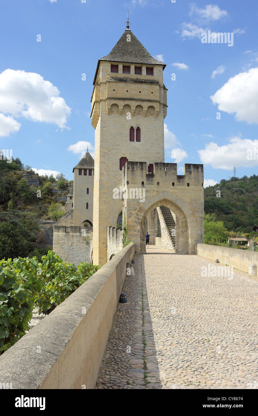 Gothic Pont Valentre on the River Lot Cahors Valentre Bridge Stock ...
