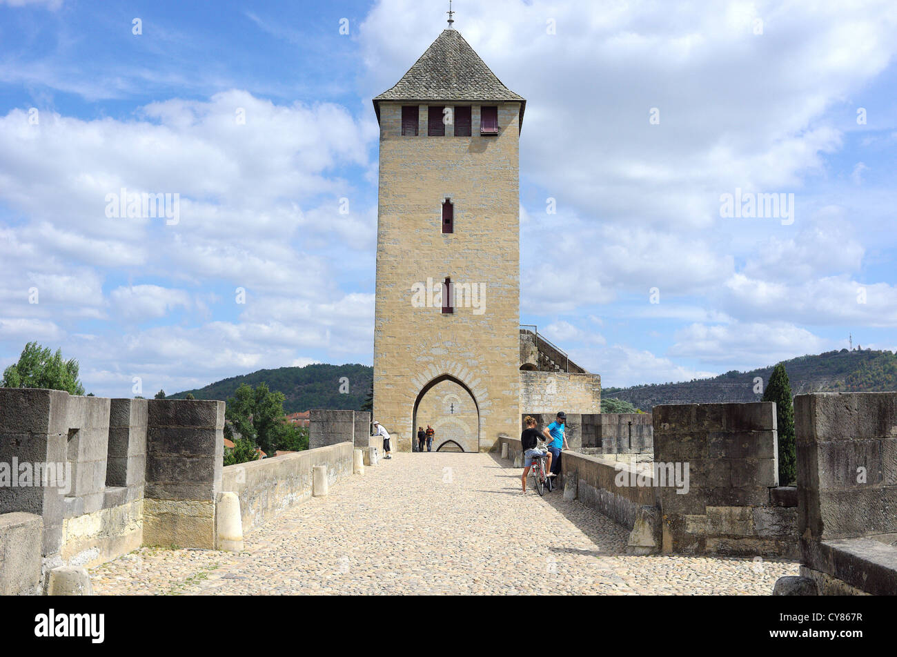 Gothic Pont Valentre on the River Lot Cahors Valentre Bridge Stock ...