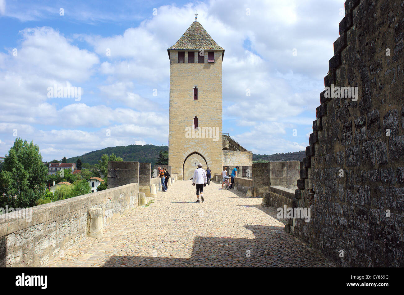 Gothic Pont Valentre on the River Lot Cahors Valentre Bridge Stock ...