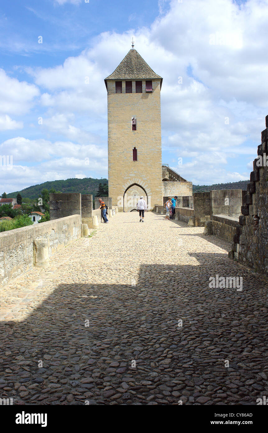 Gothic Pont Valentre on the River Lot Cahors Valentre Bridge Stock ...