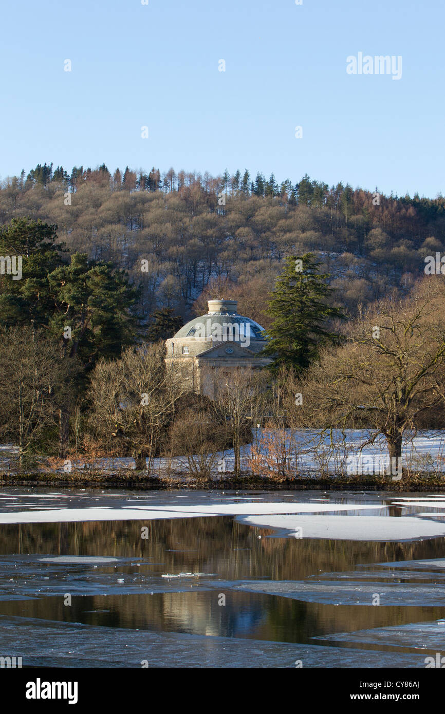 Lake Windermere in the cold winter with snow on the fells- The Round ...