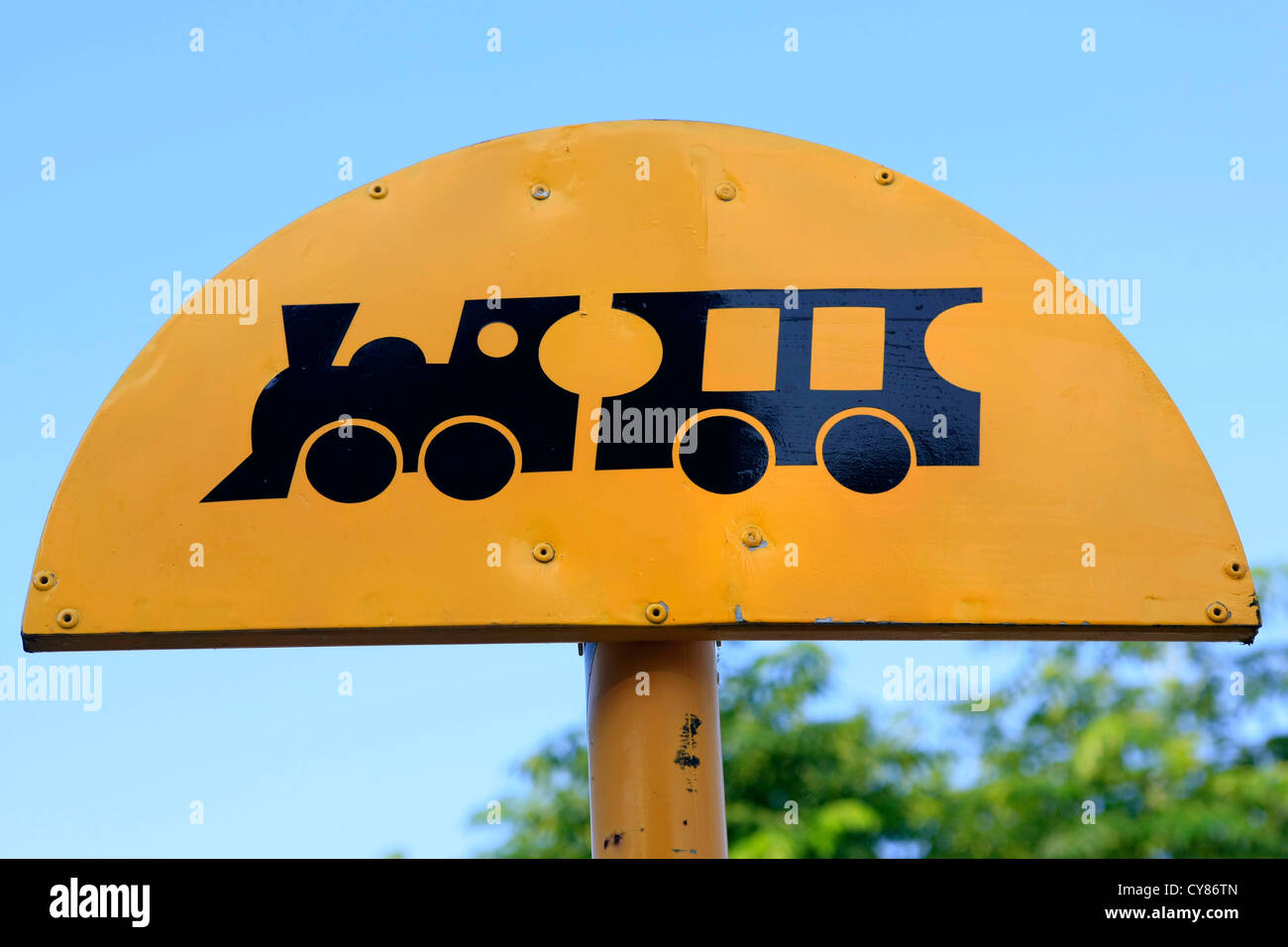 Tourist Train zone sign Stock Photo - Alamy