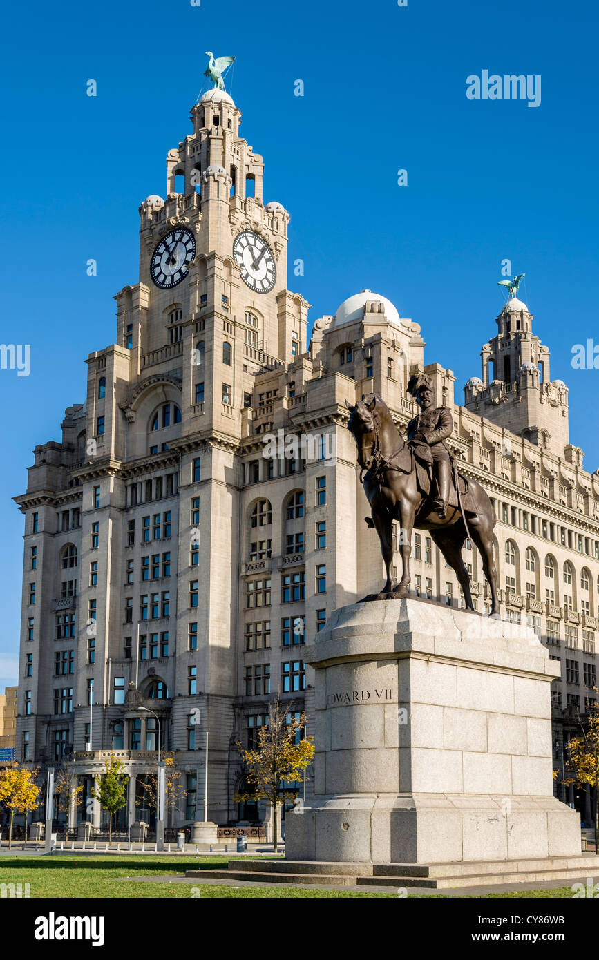 The Royal Liver building on the Liverpool pierhead with the equine ...