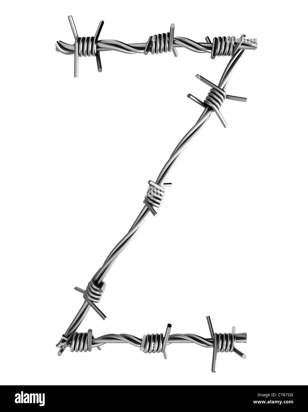 Letter Z made from barbed wire Stock Photo - Alamy