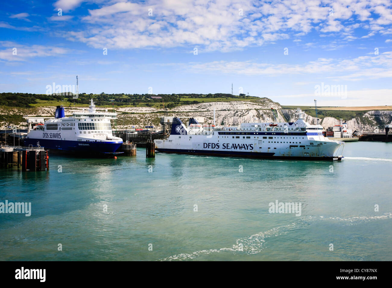 Cross-channel ferries in Dover port in England Stock Photo - Alamy