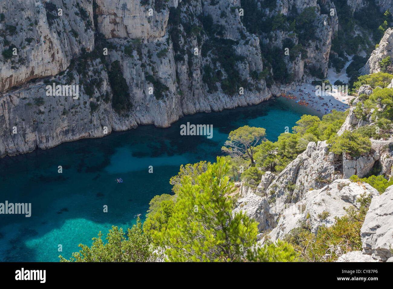 Aerial view of the Calanque of En Vau in Cassis in France Stock Photo ...