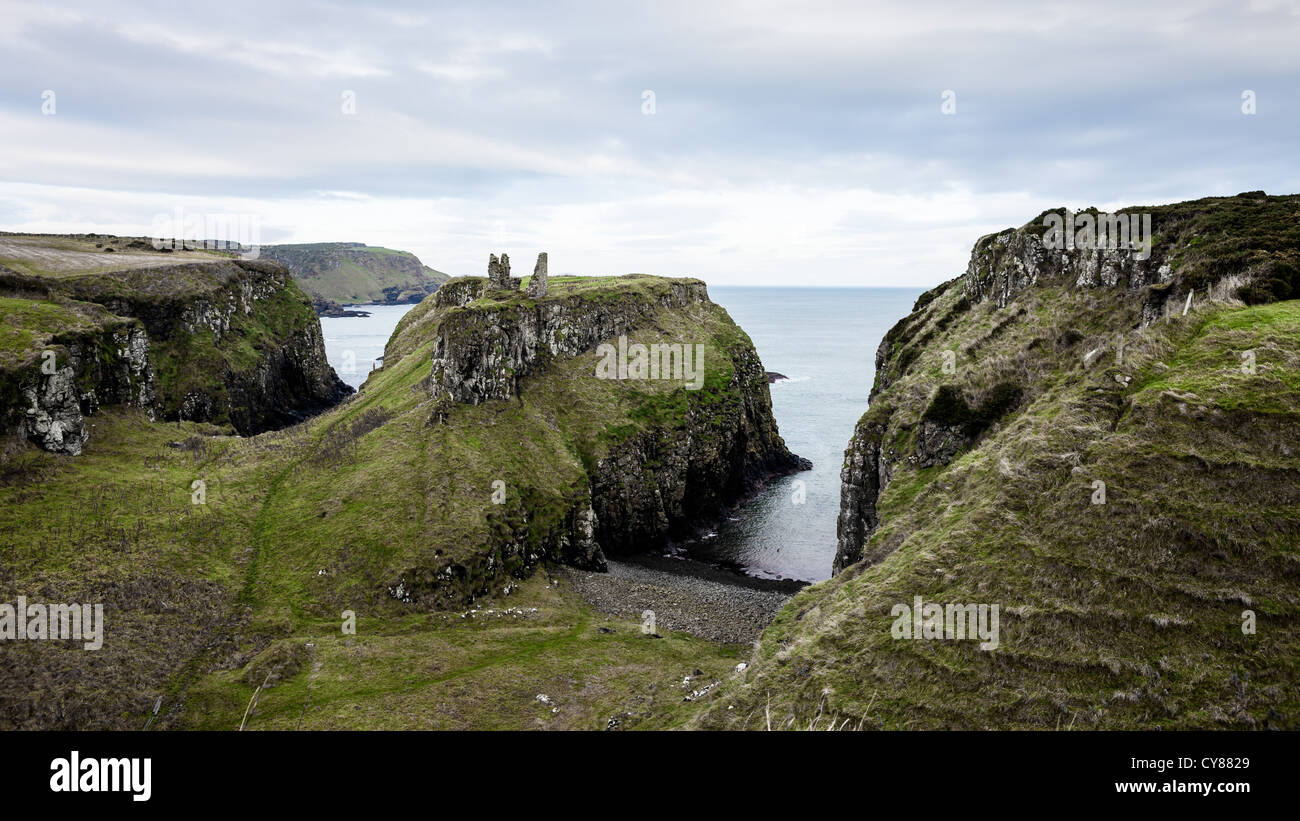 Dunseverick Castle ruins, County Antrim, Northern Ireland Stock Photo ...
