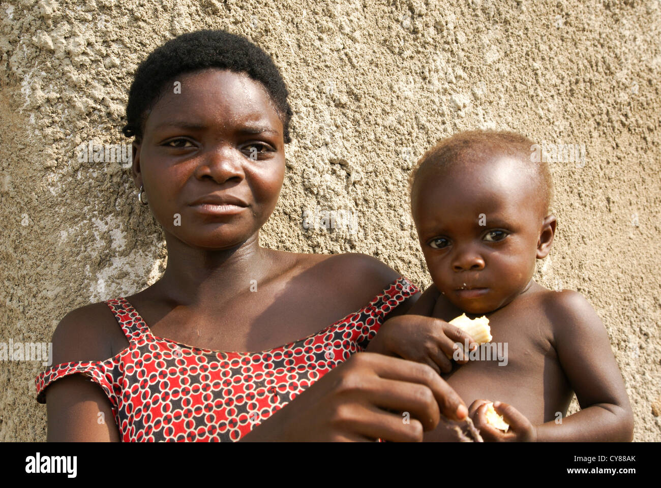 A village of Batwa (or Twa) tribe of pygmies in the Semliki Forest ...