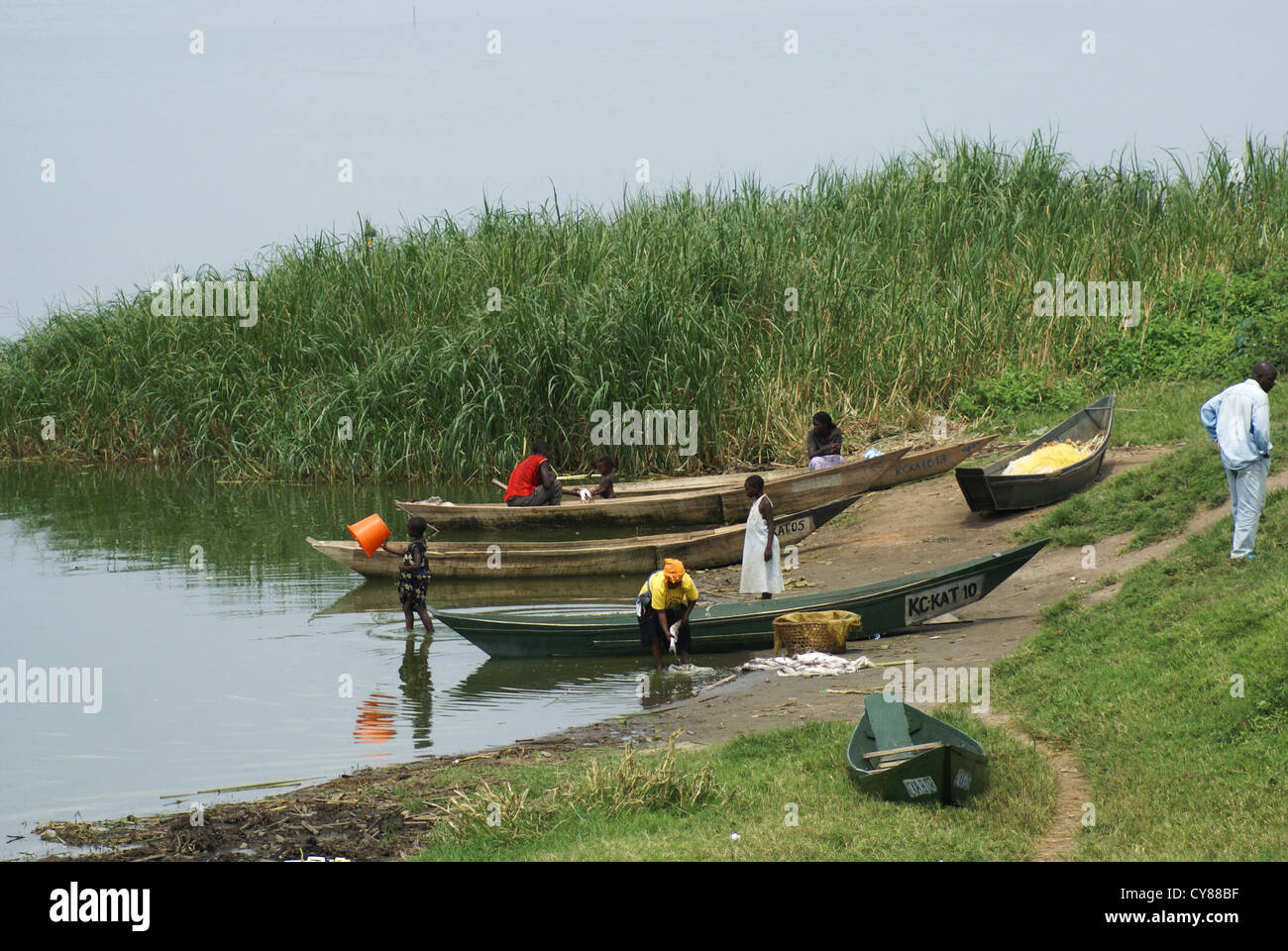 Uganda, Lake Edward, Fishing Boats Stock Photo - Alamy