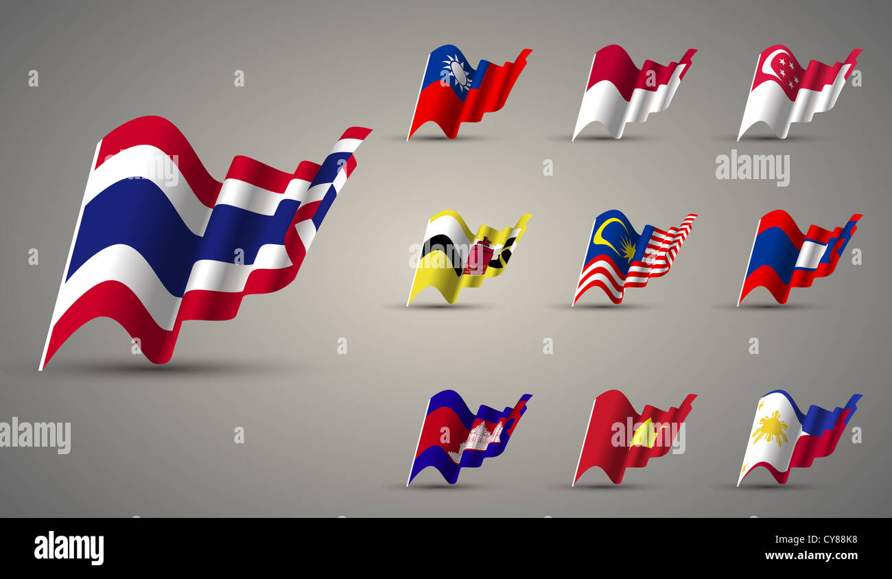 Asean flags hi-res stock photography and images - Alamy