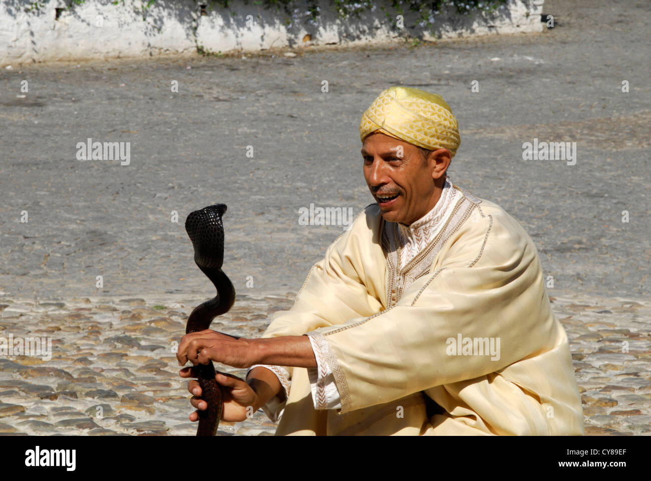 Snake Charmer outside the Casbah, Tangier, Morocco Stock Photo - Alamy